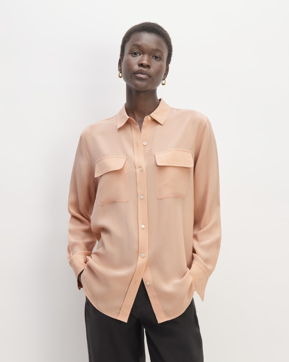 EVERLANE Everlane Washable Silk Utility Shirt